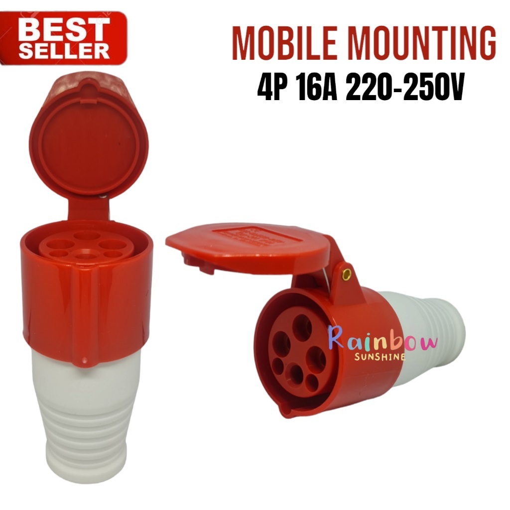 Jual Mobile Mounting 4P 16A 214 Waterproof Connector IP44 | Shopee Indonesia