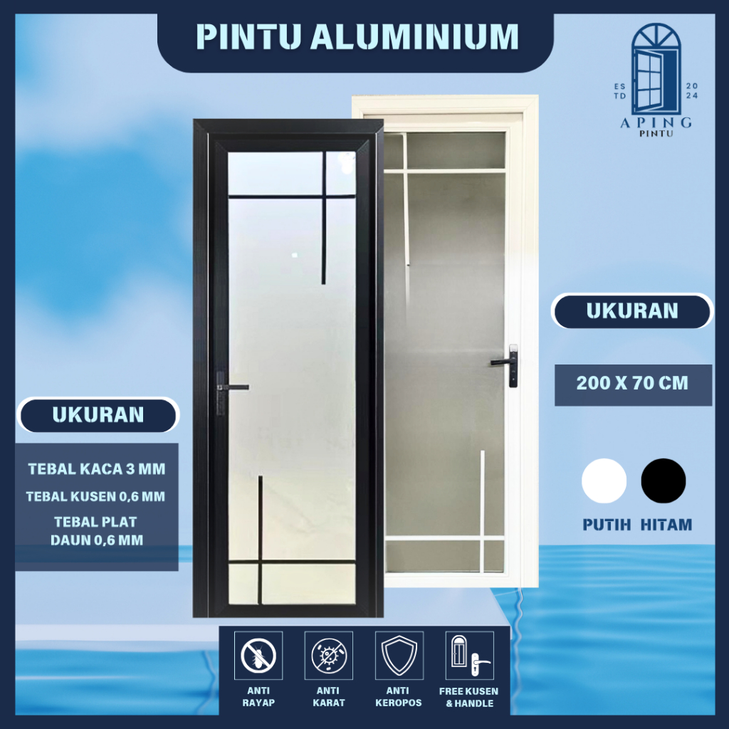 Jual Pintu Aluminum Kaca, Pintu Kamar Mandi, Pintu Aluminium, Pintu Toilet, Pintu Indoor API8&11 ...