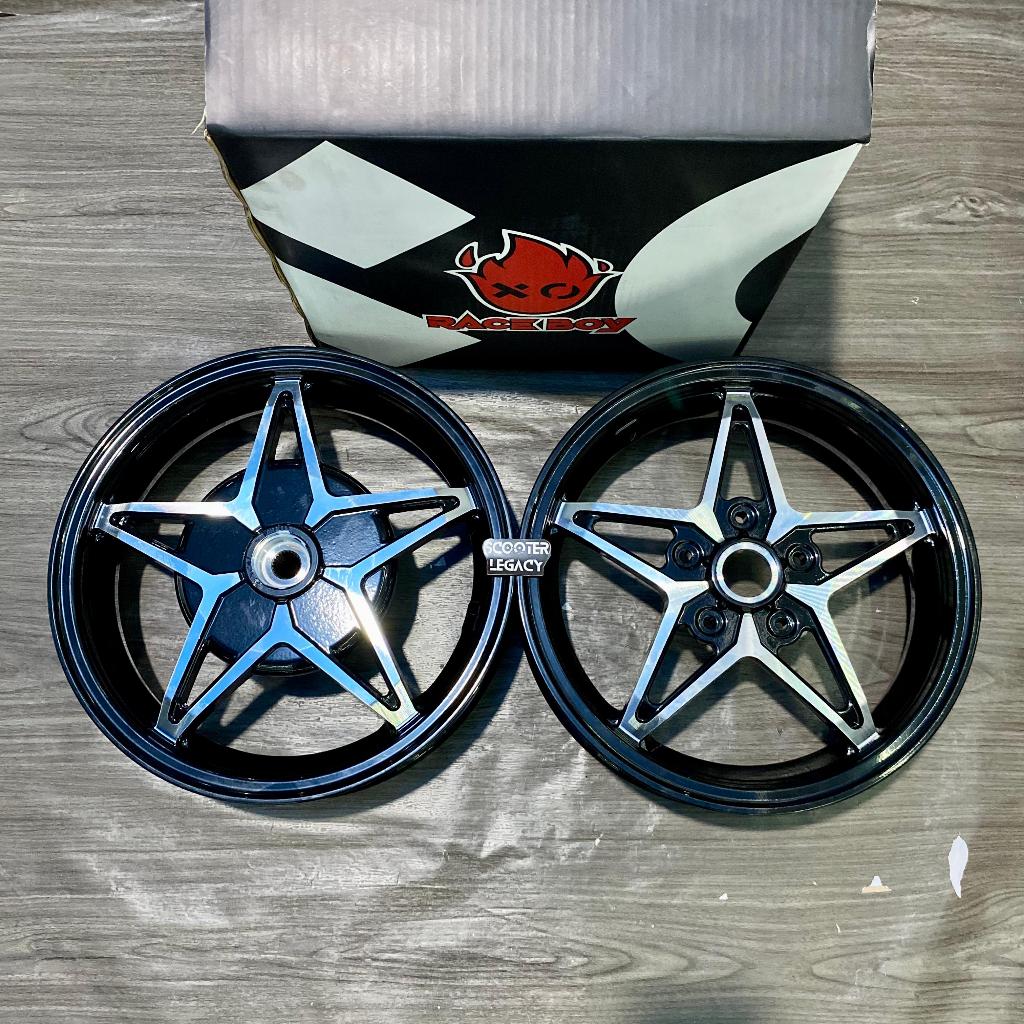 Jual Velg CNC Casting RACE BOY Model Star Bintang Black Vespa Sprint ...