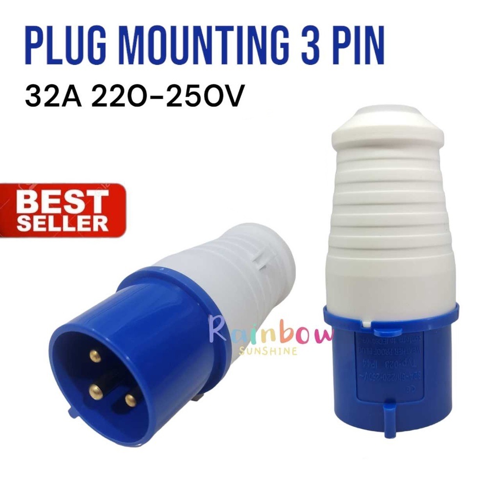 Jual Plug Mounting Male Steker 3P 32A 023 Waterproof Steker Plug ...