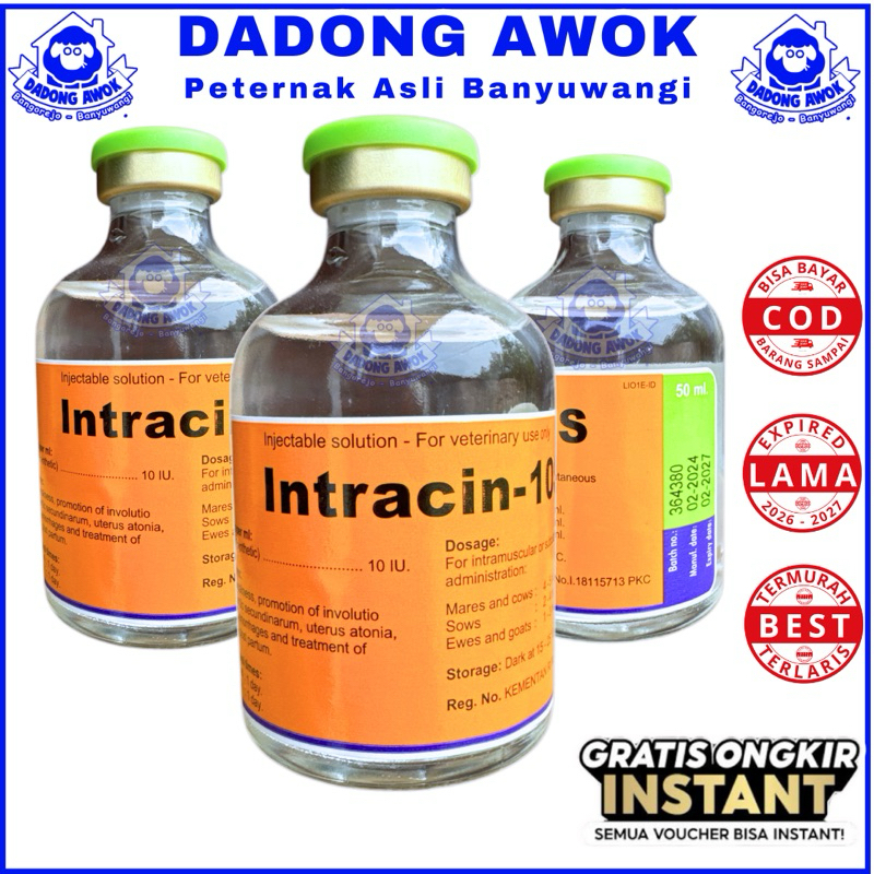 Jual INTRACIN 10S 50ml - Hormon Perangsang dan pelancar produksi susu sapi kambing domba ...
