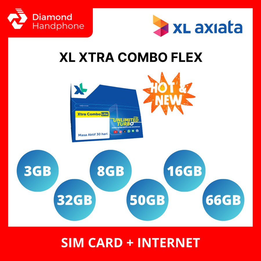 Jual Kartu Perdana SIM Card XL Axiata Internet Xtra Combo Flex | Shopee ...