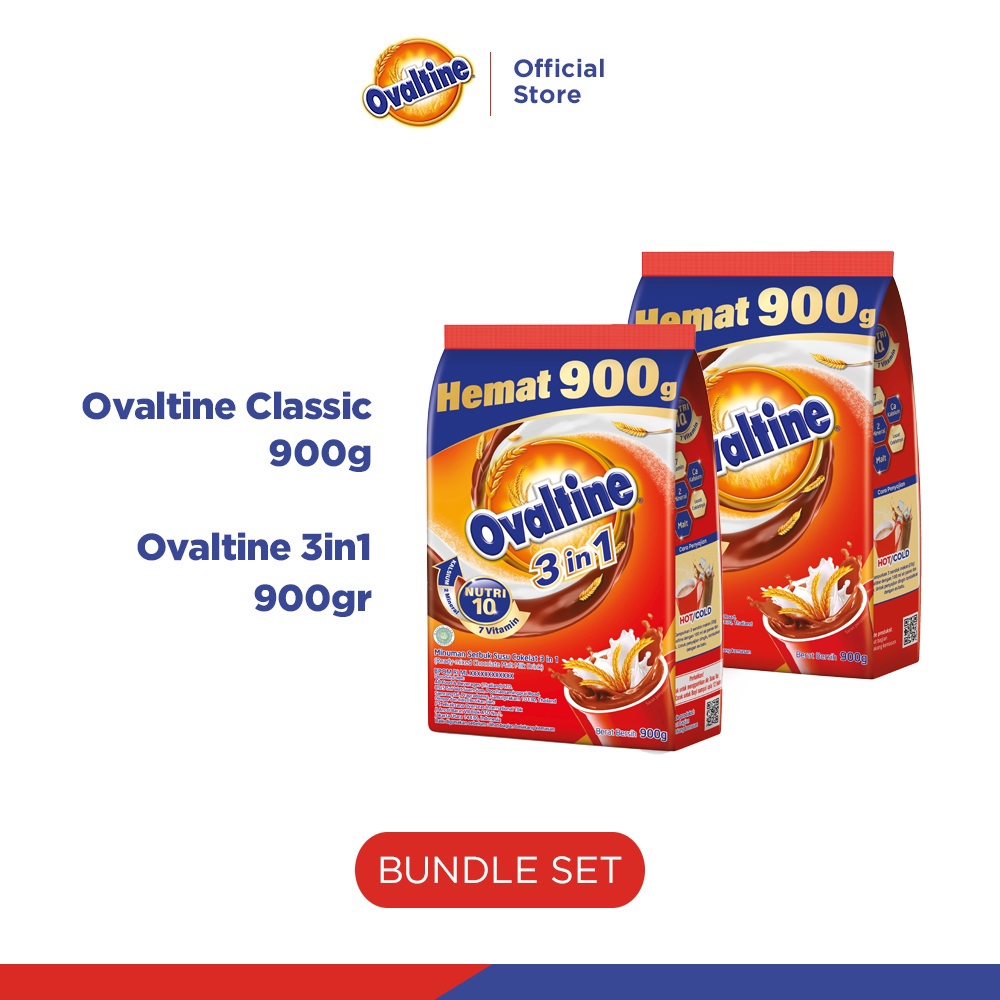 Jual OVALTINE Paket Bundle Classic 900g dan 3in1 900g | Shopee Indonesia