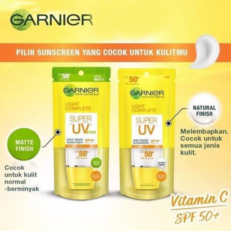 Jual Garnier sun cream spf 50+++ new dan matte | Shopee Indonesia