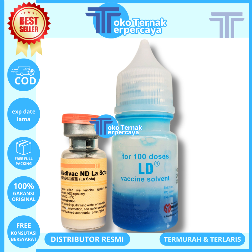 Jual VAKSIN ND LASOTA DOSIS 100 EKOR + PELARUT MEDIVAC MEDION - Vaksin ...