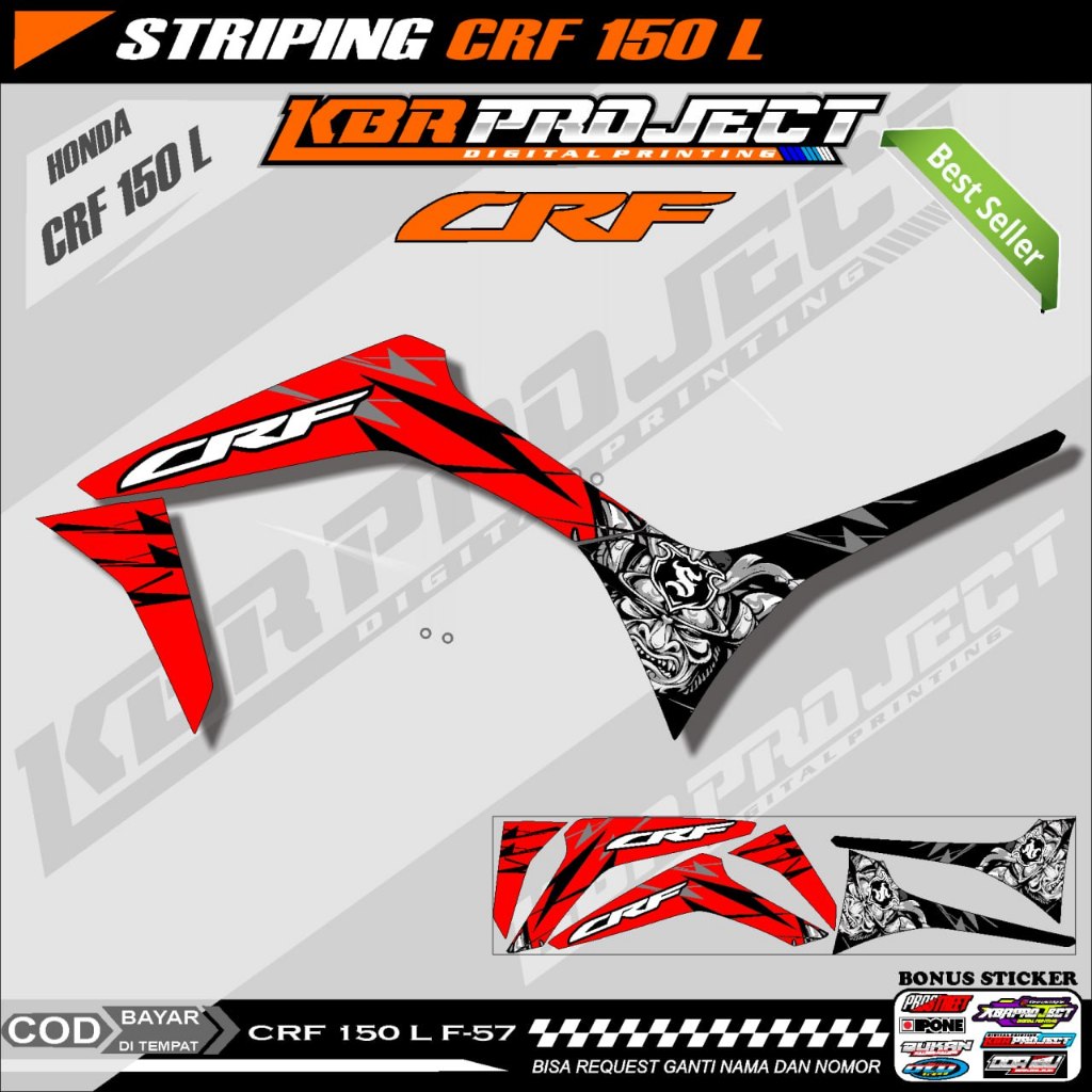 Jual STIKER STRIPING CRF 150 L STRIPING HOLOGRAM TRANSPARAN STRIPING ...