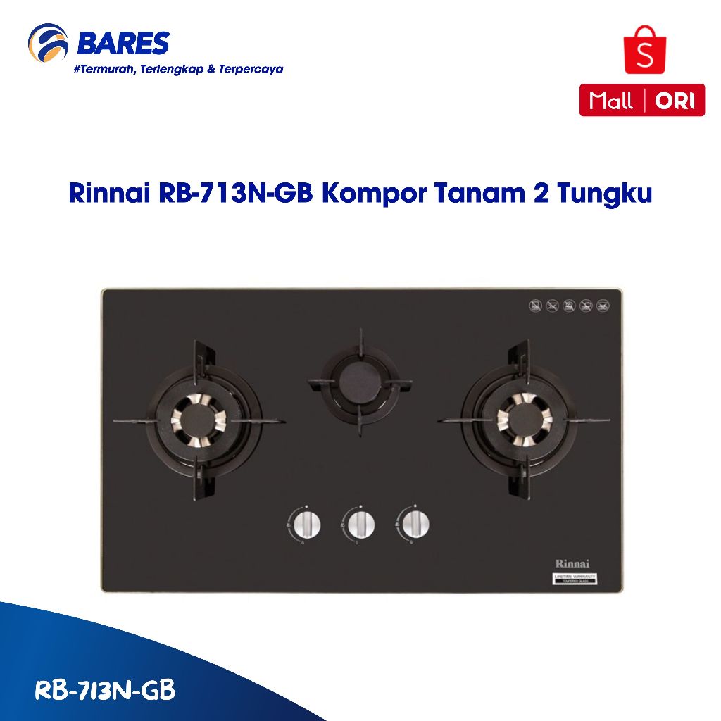 Jual Rinnai RB-713N-GB Kompor Tanam 2 Tungku | Shopee Indonesia