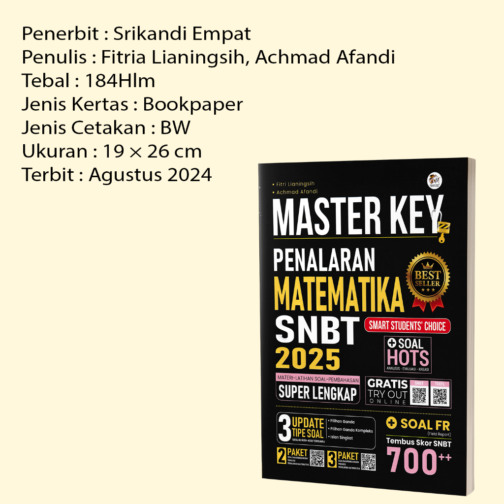 Jual Buku MASTER KEY SNBT 2025 - Panduan Terlengkap Lolos Seleksi Masuk Perguruan Tinggi ...