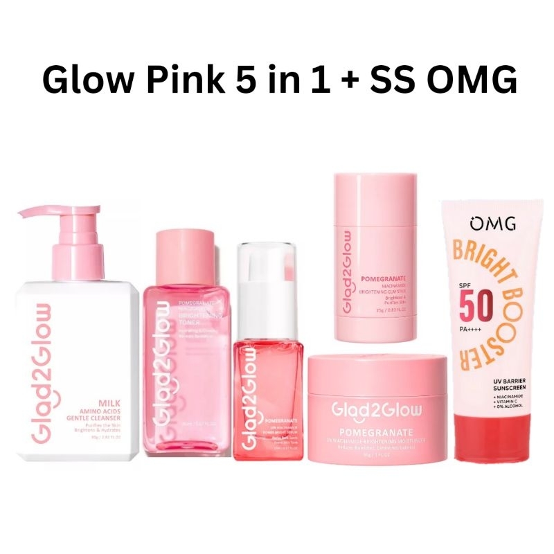 Jual Glad2Glow G2G Paket Serba Pink 3in1 4in1 5in1 Wajah Glowing ...