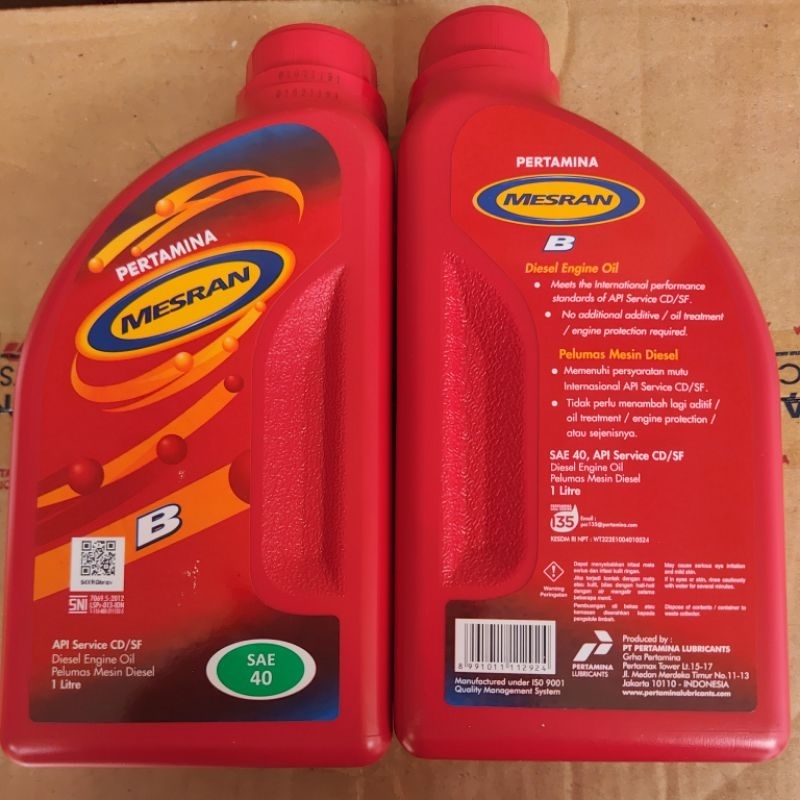 Jual OLI MESRAN B40 SAE 40 1 LITER (1 BOTOL) | Shopee Indonesia