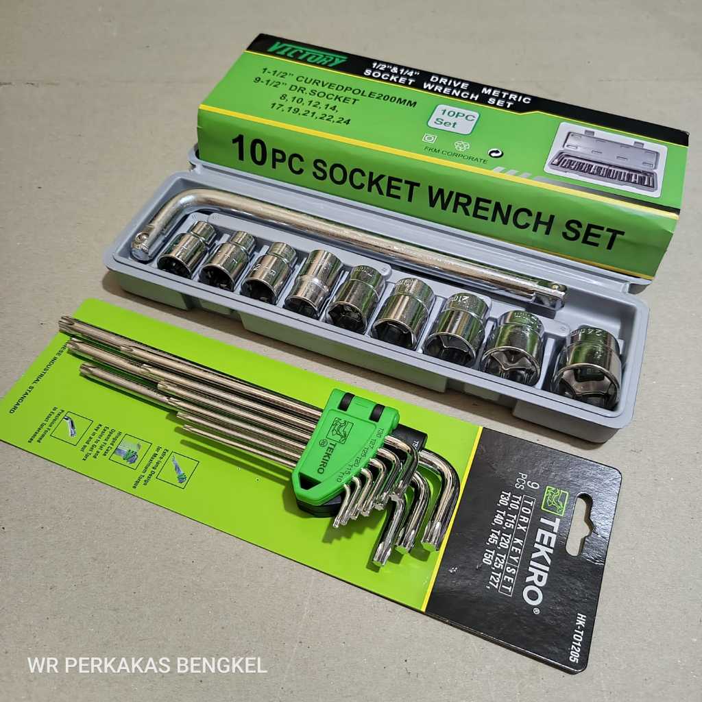Jual Kunci L Bintang Tekiro 1 Set Lengkap 9 Pcs + Kunci Shock Sok Set 10 Pcs 8 Sampai 24 Mm ...