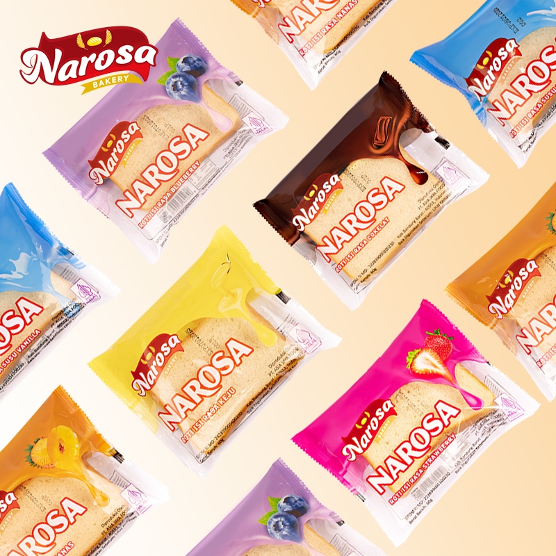 Jual Narosa Halal Roti Lembut Rasa 60g Isi Strawberry Nanas Blueberry ...