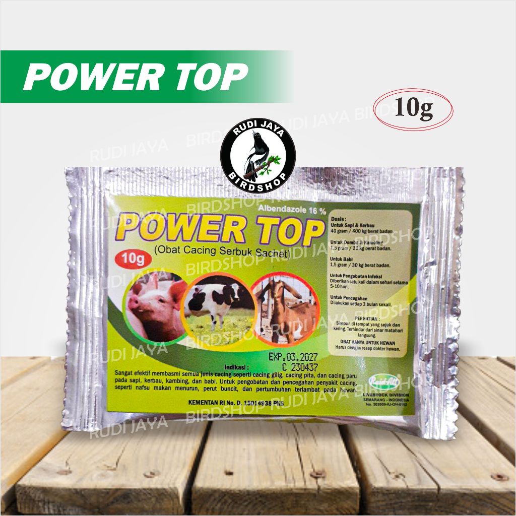 Jual POWER TOP POWERTOP 10 GRAM 1 SACHET RAID-ALL OBAT CACING CACINGAN ...