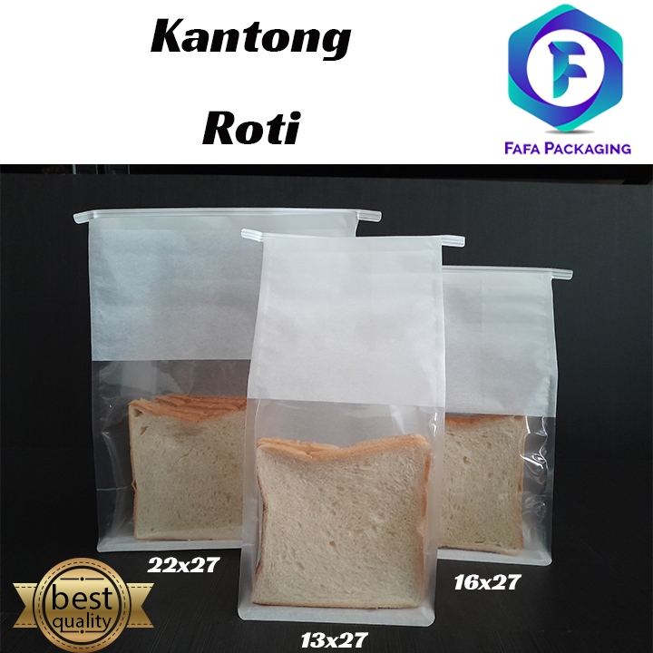 Jual KANTONG KEMASAN ROTI PREMIUM DENGAN REUSABLE CLIP|BOTTOM BAG BREAD ...