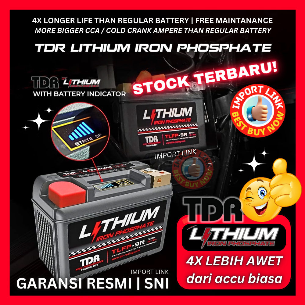 Jual Aki Motor TDR Lithium Iron Phosphate LiFePO4 Accu Battery TLFP 4L ...