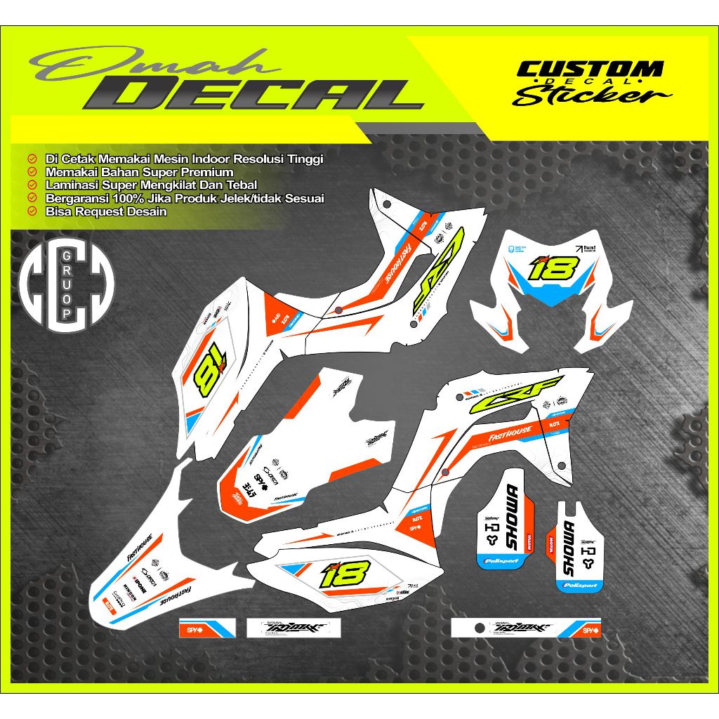 Jual Decal sticker CRF 150L full body/DECAL CRF SUPERMOTO bisa custom ...