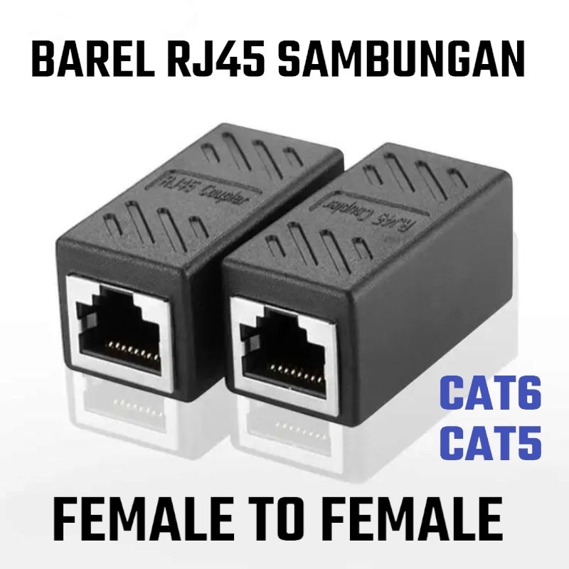 Jual Sambungan RJ45 female to female Coupler RJ45 CAT5 CAT6 Network LAN ...