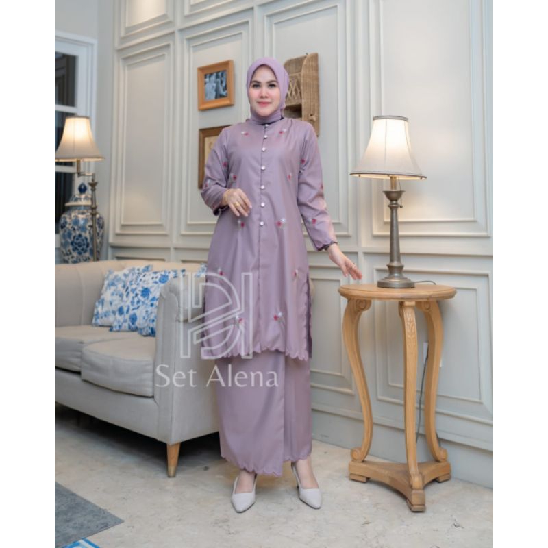 Jual Stelan Baju Kurung Bordiran Terbaru Bahan Toyobo Model Yang Elegan ...