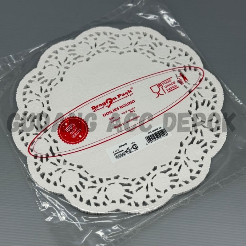 Jual Kertas Doilies Paper Round uk 10,5 inchi Flower MG White isi 100 ...