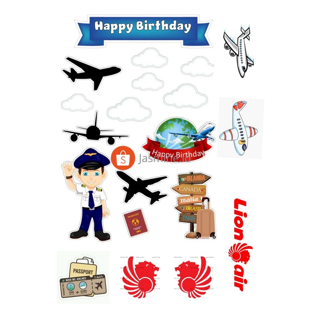 Jual TOPPER PESAWAT PILOT Custom/Hiasan Kue ULTAH Pilot | Shopee Indonesia