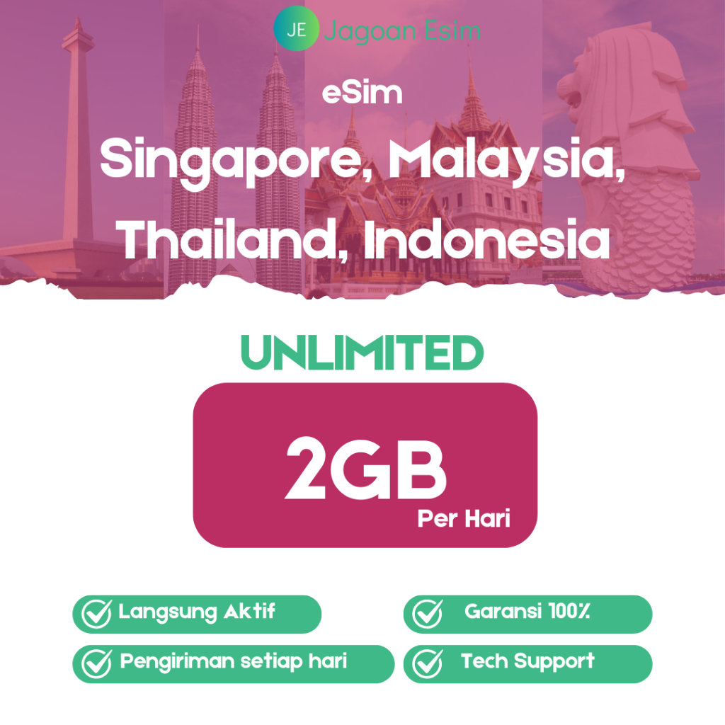 Jual JAGOAN eSIM Travel eSIM 2GB Singapore Malaysia Indonesia Thailand Unilimited Data Internet ...