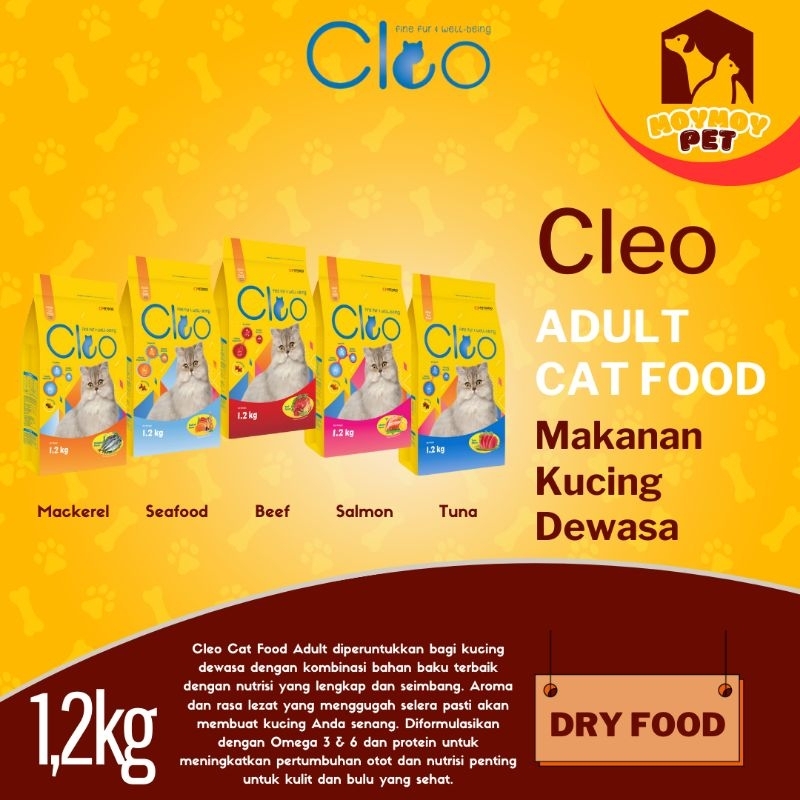 Jual Cleo Cat Food Adult 1,2kg Cleo Makanan Kucing Dewasa 1,2kg ...