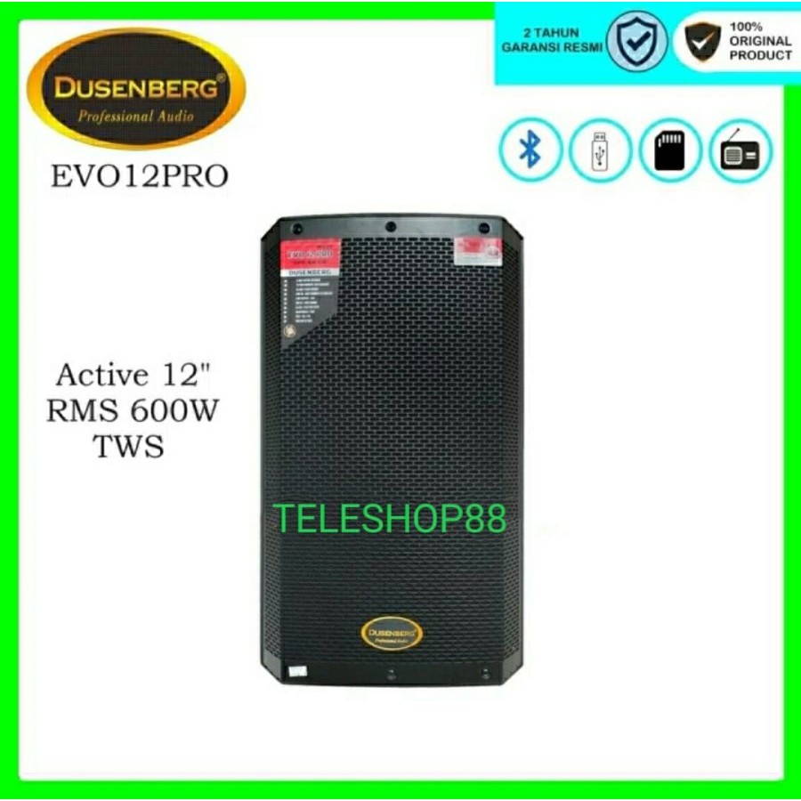 Jual Speaker Aktif 12inch Dusenberg Evo 12 Pro RMS 600watt Bluethooth ...
