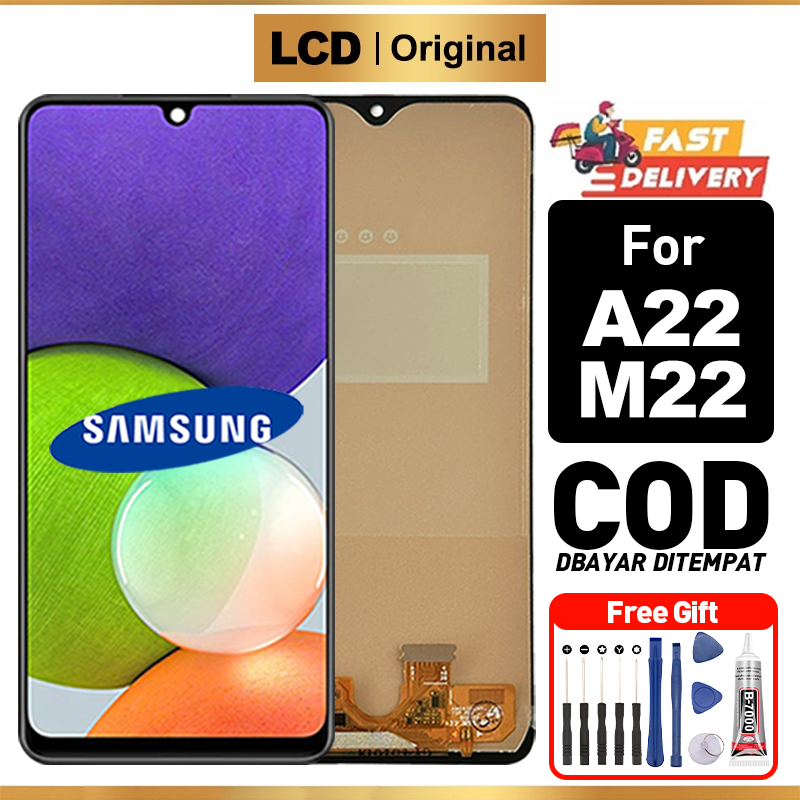 Jual LCD Samsung A22 M22 4G Original Fullset ori Asli hp murah ...