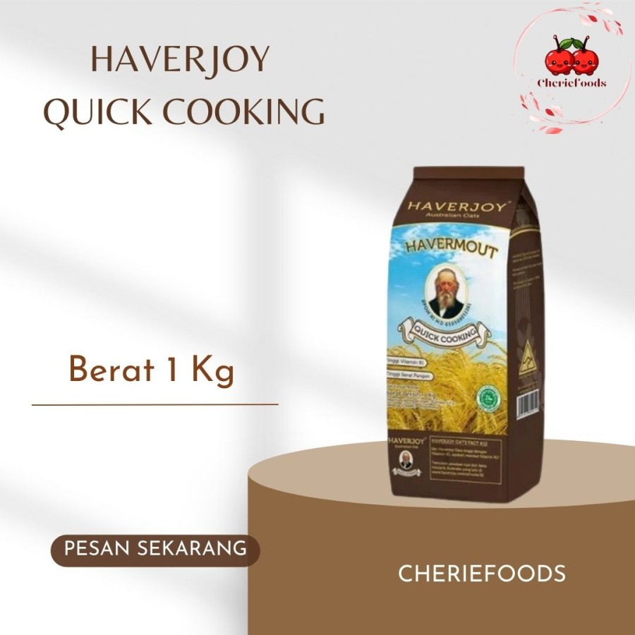 Jual Haverjoy Quick Cook Oatmeal Kemasan Coklat 1kg/ Oatmeal Murah ...