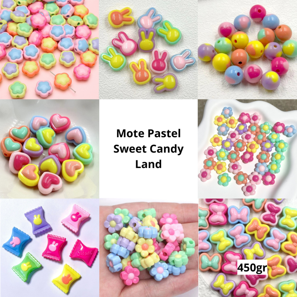 Jual Mote Manik Pastel/Mote Pastel Sweet Candy Land Bermacam Model ...