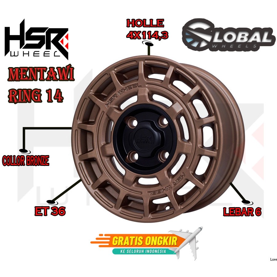 Jual Velg Mobil Racing Ring 14 HSR Mentawai Buat Avanza Xenia Kijang ...