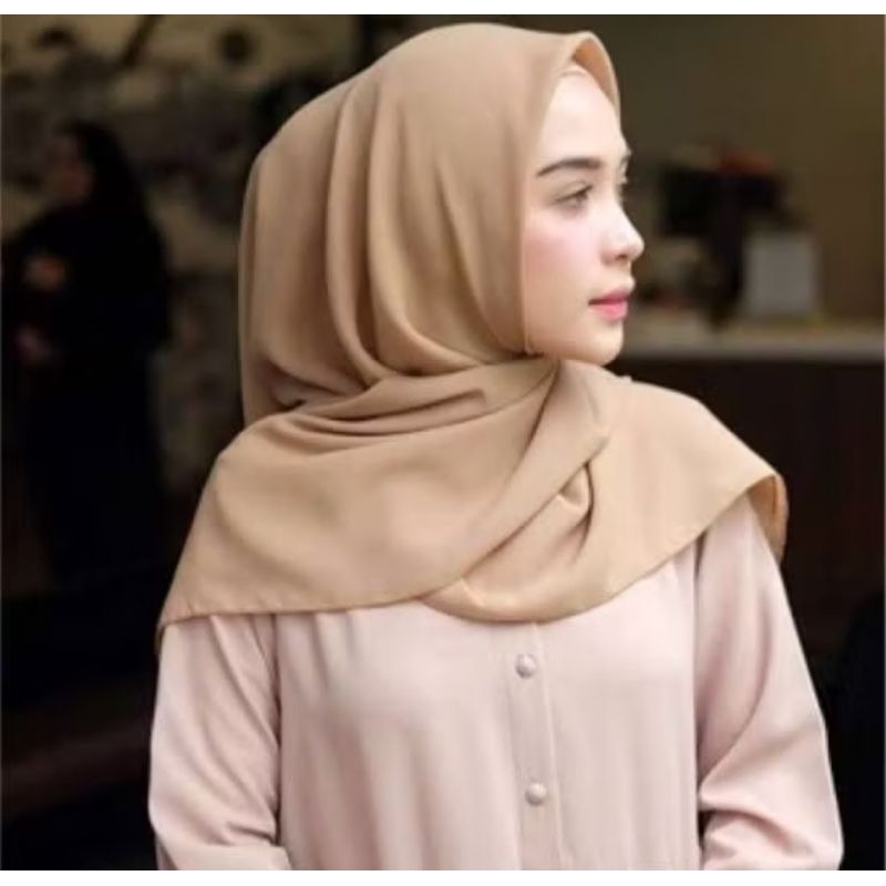 Jual Krudung Segi Empat Khaki | Shopee Indonesia