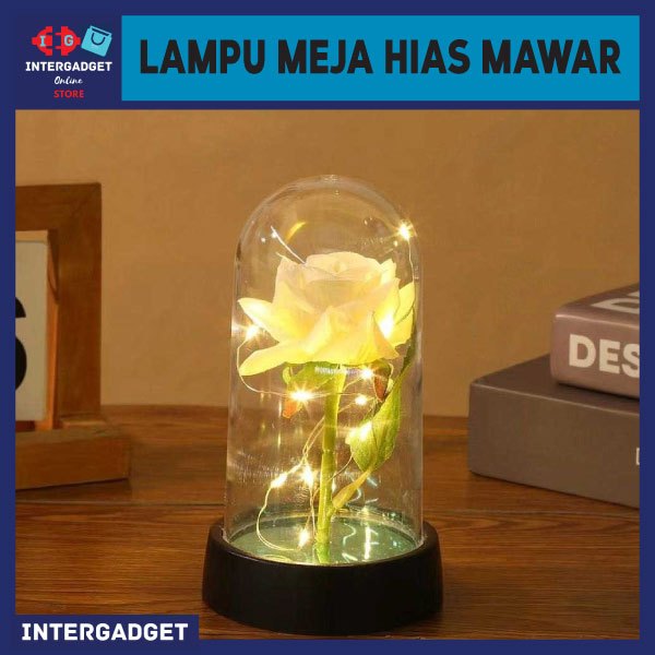 Jual Lampu Meja Hias LED Mawar Eternal Flower Dome Warm White | Shopee ...