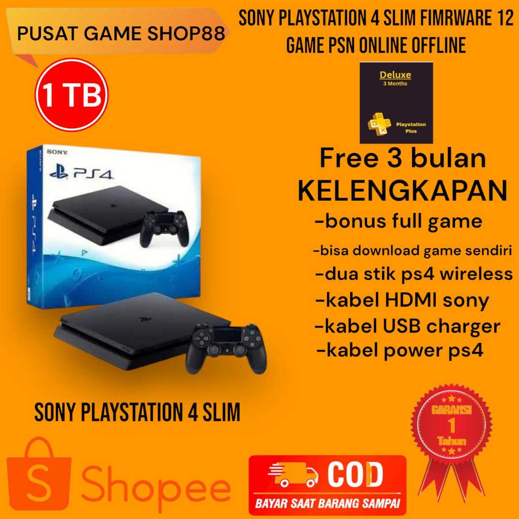 Jual PLAYSTATION / PS4 SLIM HDD 1 TERA - 500GB GAME PSN (ONLINE/OFFLINE ...