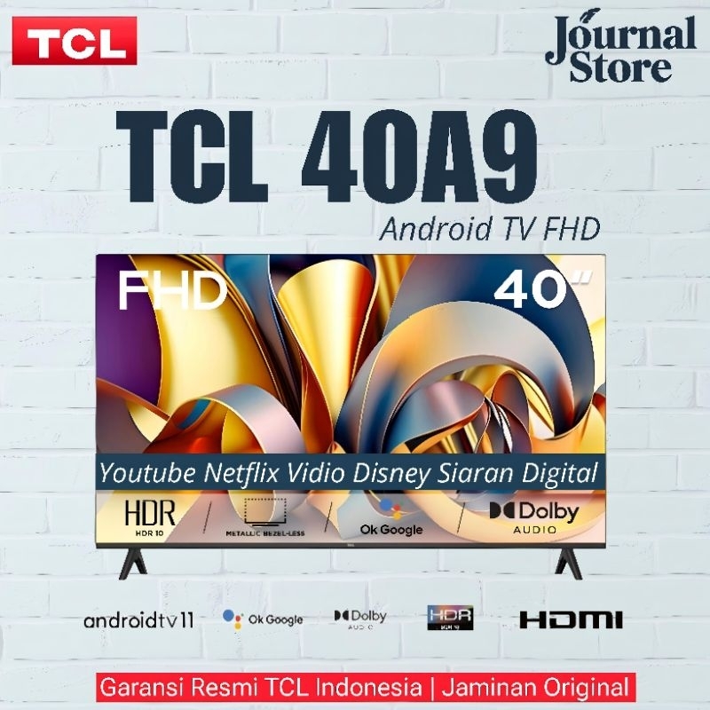 Jual TCL 40A9 - 40inch SMART LED TV ANDROID 11 HDRDOLBY AUDIO - GARANSI ...