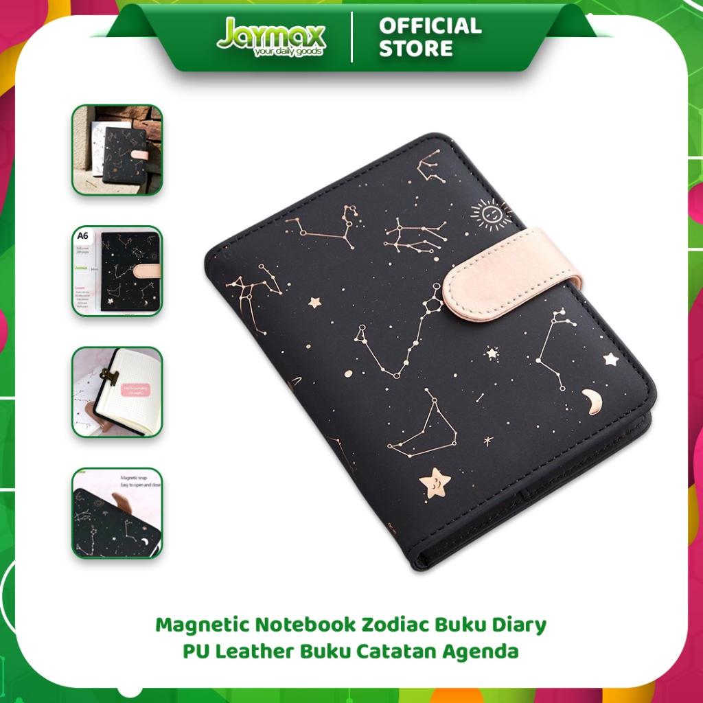 Jual Magnetic Notebook Zodiac Buku Diary PU Leather Buku Catatan Agenda ...