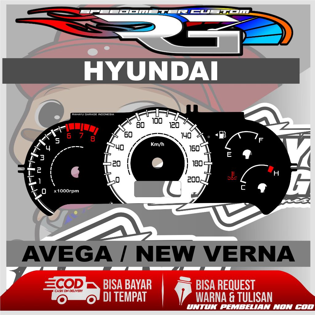 Jual PAPAN SPEEDOMETER CUSTOM HYUNDAI AVEGA DAN NEW VERNA | Shopee ...