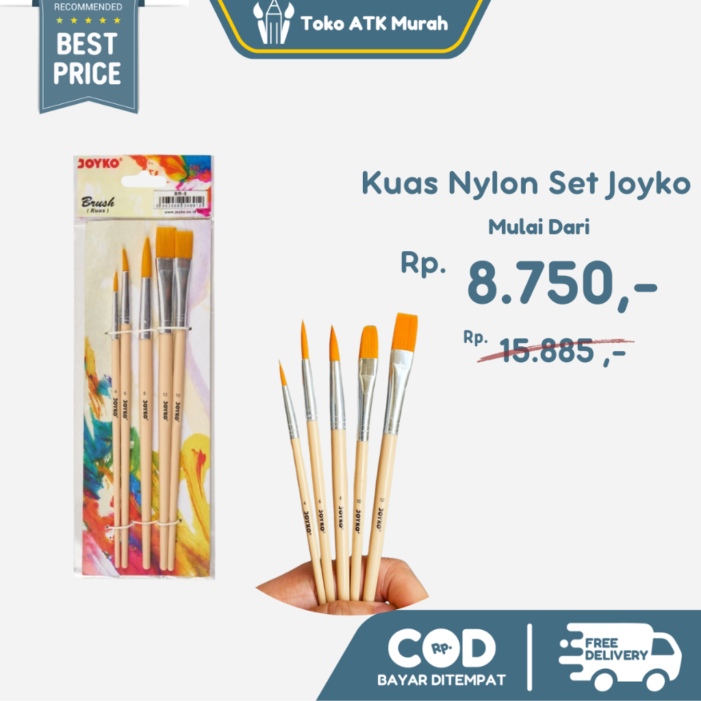 Jual Kuas Lukis / Brush Joyko Set BR-8 - Paint Brush Set | Shopee Indonesia
