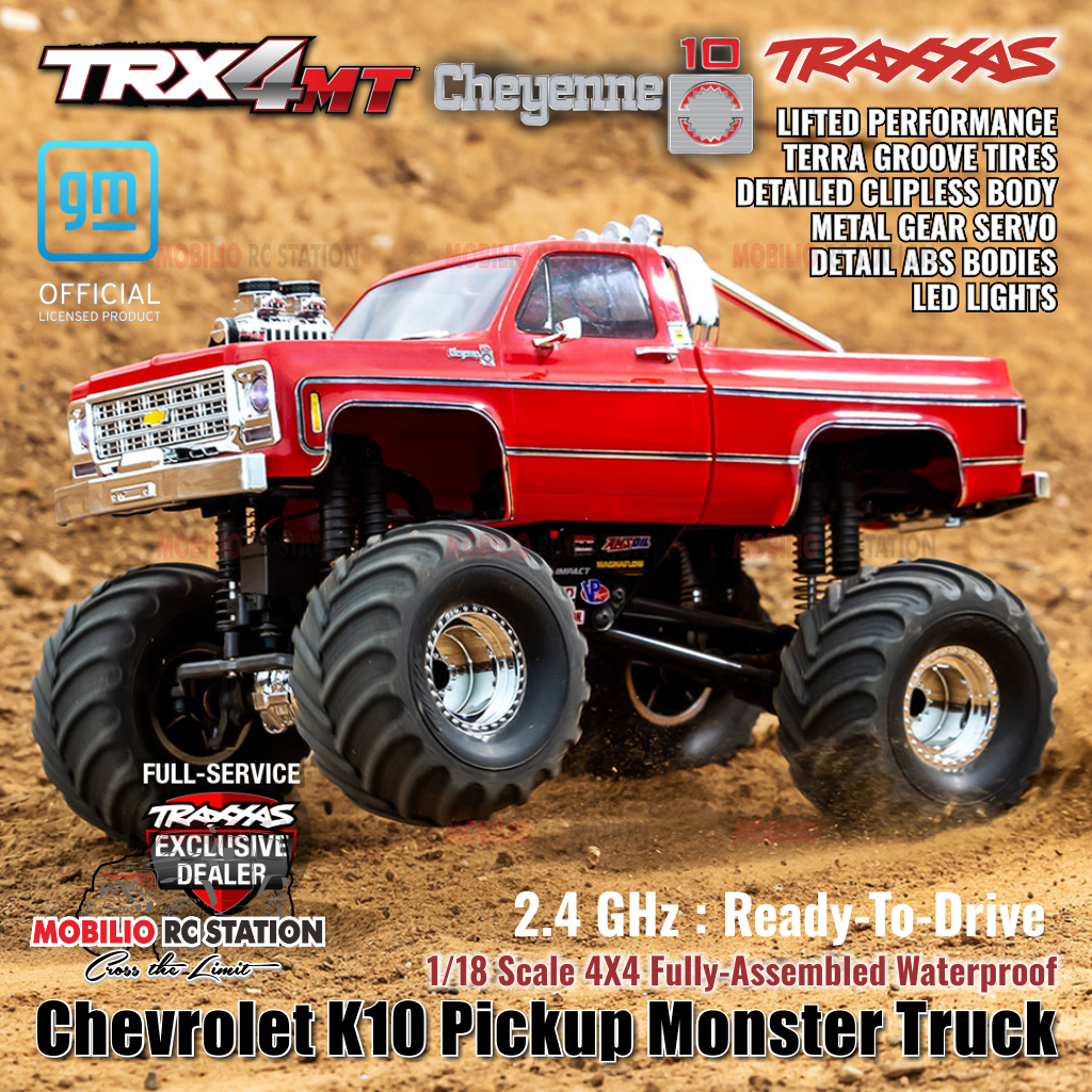 Jual Traxxas TRX-4MT Chevrolet K10 Pickup Monster Truck Bigfoot 1/18 ...