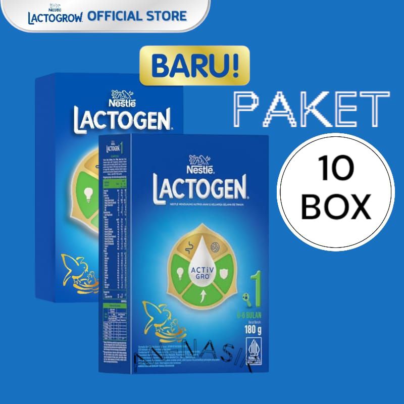 Jual NESTLE LACTOGEN 1 SUSU FORMULA UNTUK 0-6 BULAN 180gr -10 BOX ...
