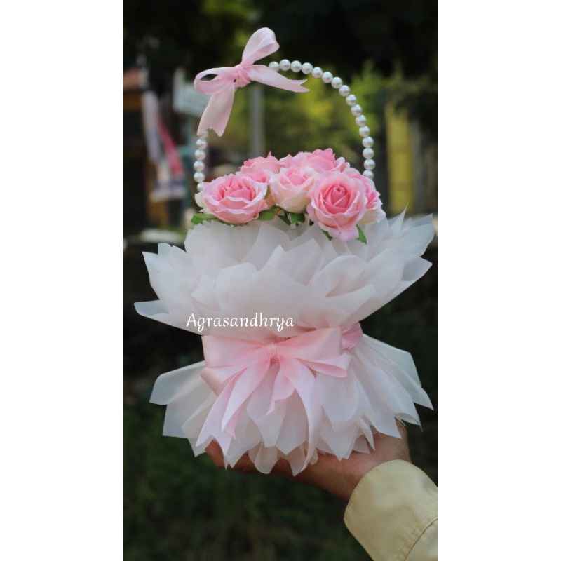 Jual Buket Bunga jinjing Bouquet Unik Artificial Flower Rosie Mini ...