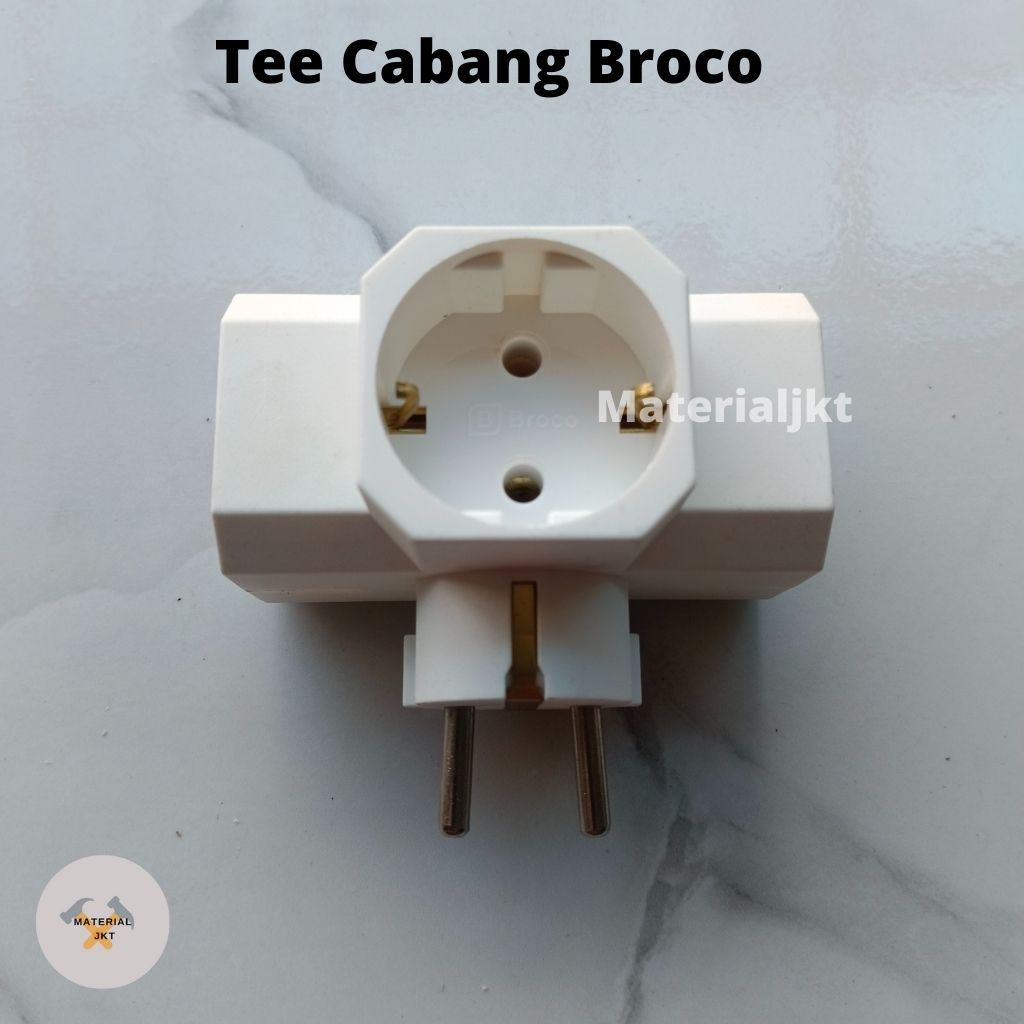 Jual Tee Stopkontak Seteker Colokan THREE WAY ADAPTER PLUG WITH EARTH ...