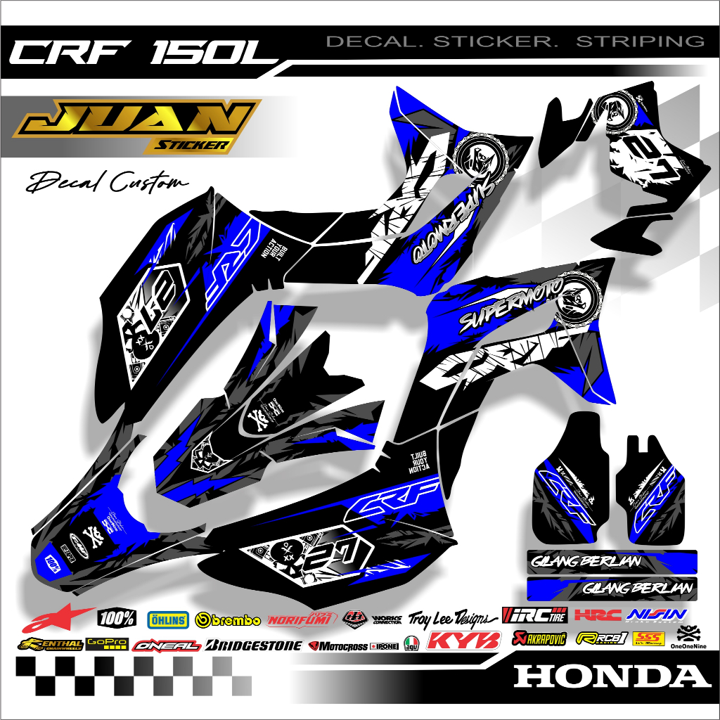 Jual DECAL STIKER CRF 150L FULL BODY VARIASI MOTOR TRILE DESAIN MOTIP ...