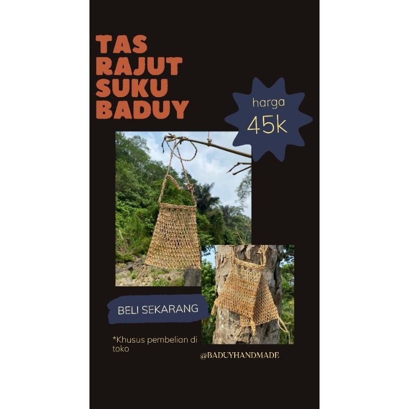 Jual tas koja baduy tas rajut tradisional khas suku baduy | Shopee ...