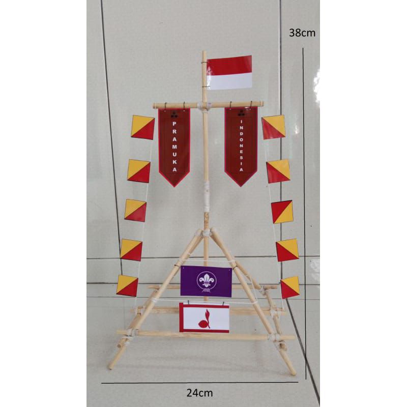Jual Miniatur Pionering Pramuka 13 Tongkat / Miniatur Tiang Bendera ...