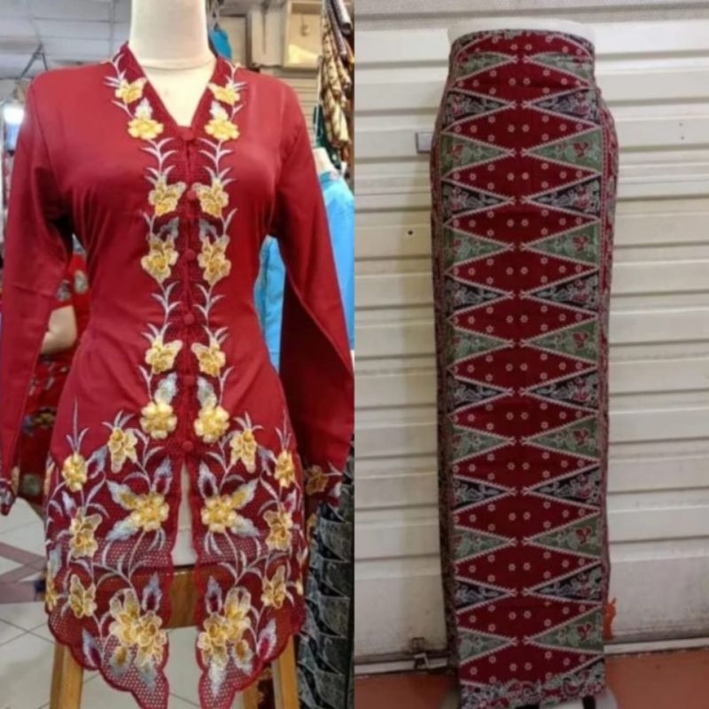 Jual Set kebaya encim model bunga //set kebaya encim moderen has betawi ...