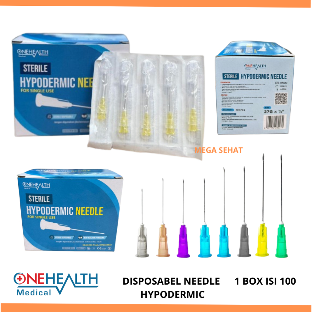 Jual Needle Onehealth Disposable Hypodermic Jarum Spuit Suntik Kesehatan Medis 18G 23G 24G 25G ...