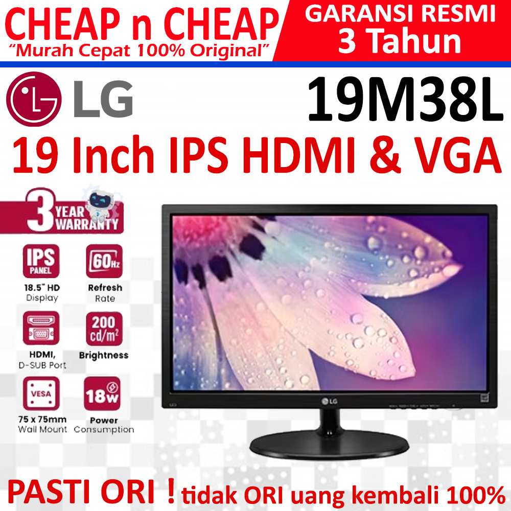 Jual LG 19M38L IPS VGA HDMI 19M38A 19M38H - Monitor LED 19 Inch | Shopee Indonesia