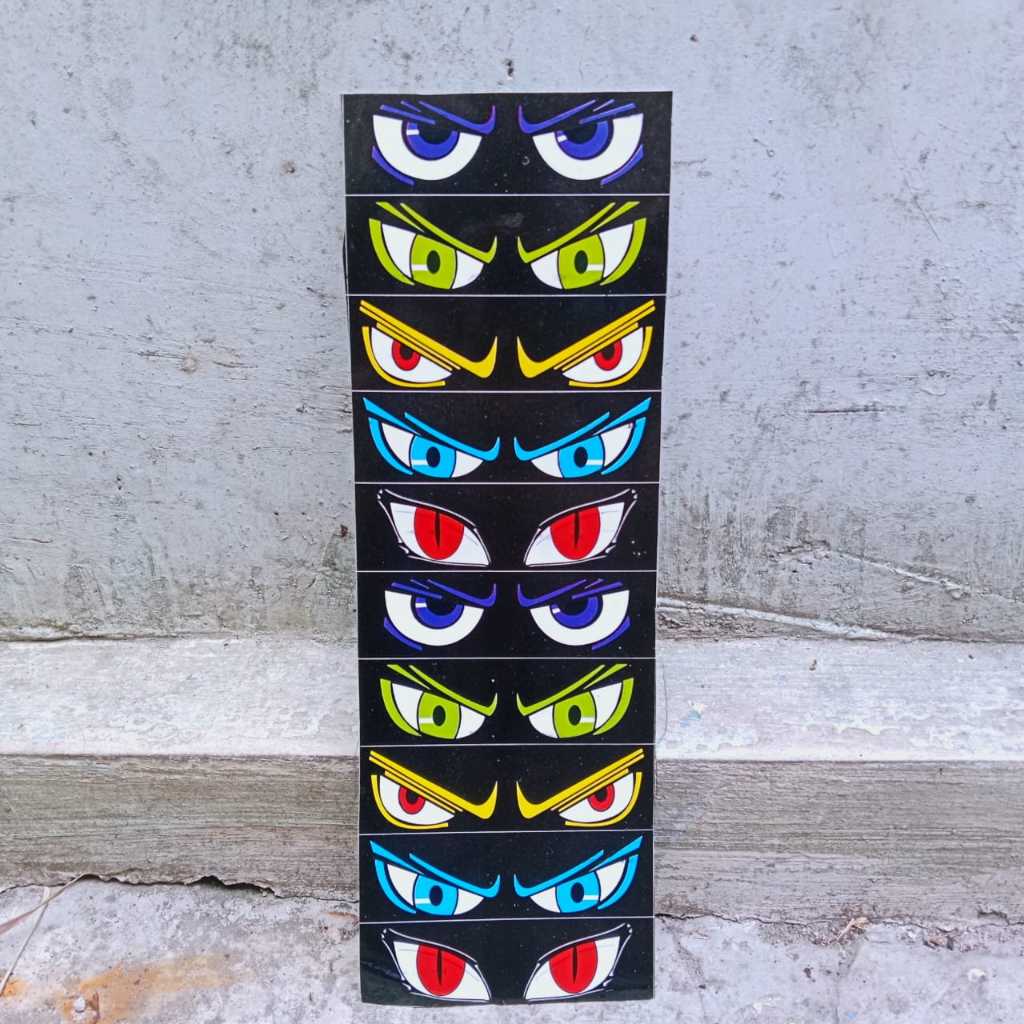 Jual 1 LEMBAR ISI 10 PCS STIKER MATA VIRAL BUS / STIKER MATA TRUCK ...