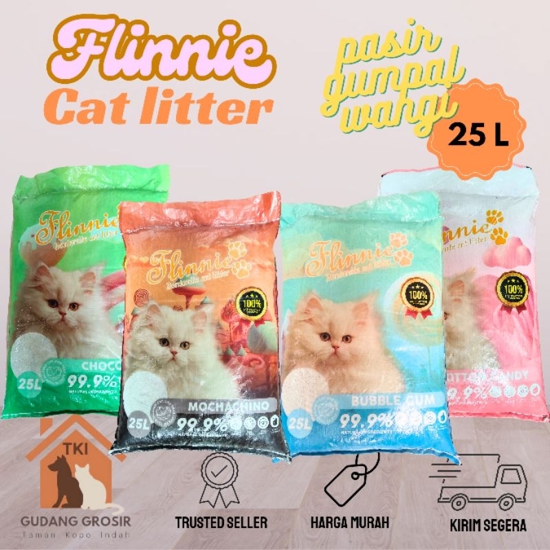 Jual Pasir Kucing Flinnie Cat Litter 25L Pasir Gumpal Wangi Bentonite ...